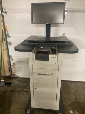 Crossmatch L Scan 1000 PX Finger/Palm Scanner RJ0492 W/Cart, Keyboard ...