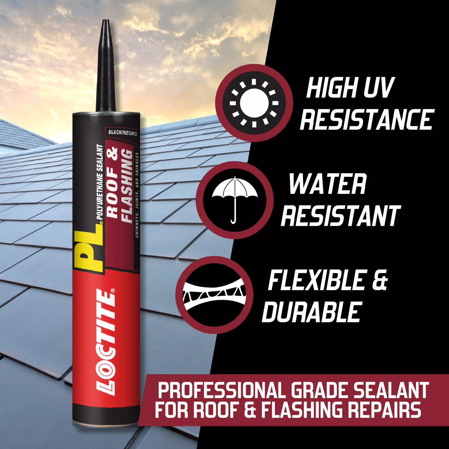 Loctite PL POLYURETHANE SEALANT ROOF & FLASHING | BLACK Chimneys Joints ...