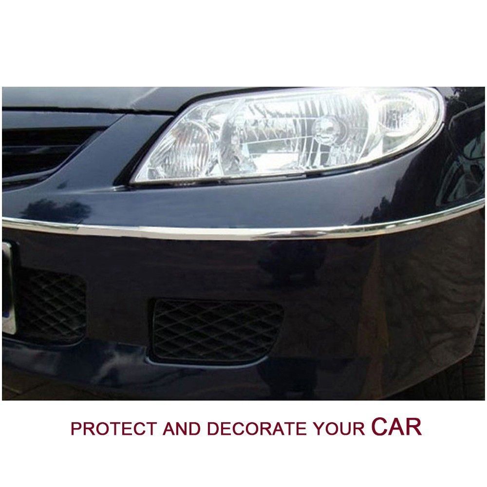 Chrome Plate Edge Guard Sticker Protector Trim Tape Bumper Decor Strip ...
