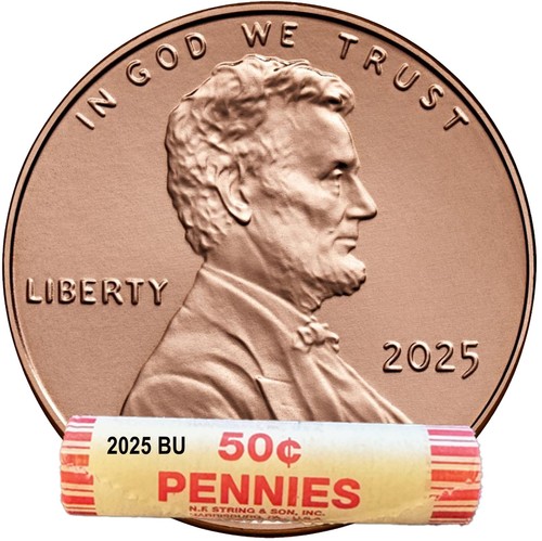 2025 Philadelphia Mint Lincoln Cent P Penny 1 ROLL UNC Uncirculated ...