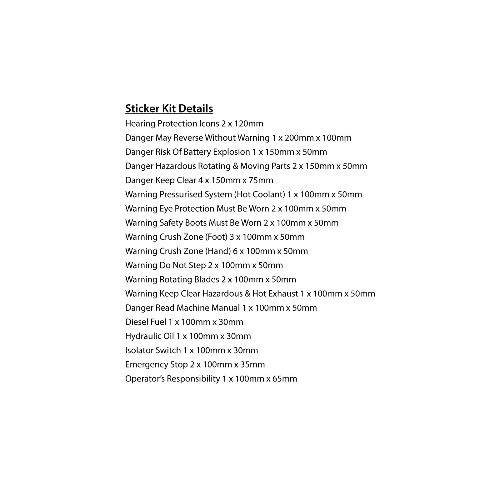 Wood Chipper risk assessment site approved safety stickers full kit 36 ...