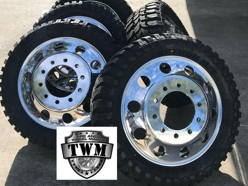 6 NEW 24"New Dually Wheels Classic hole Alcoa wheel Lug rims with caps ...