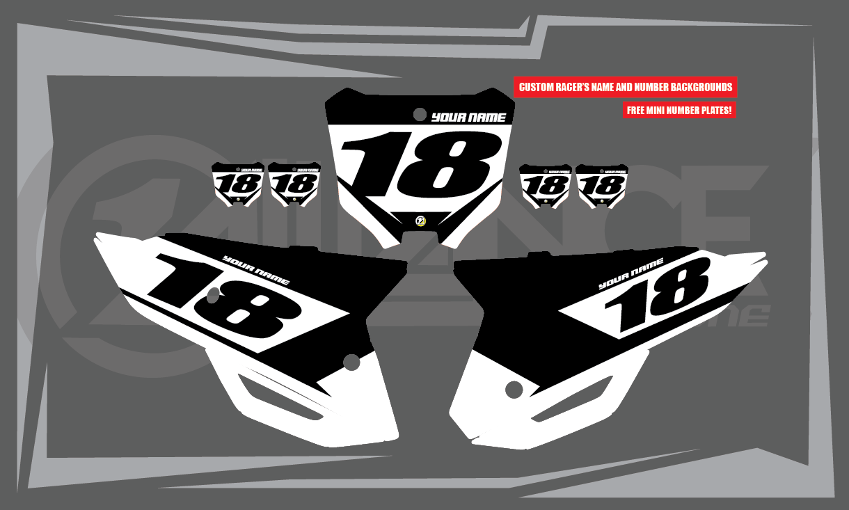 HONDA CRF450R 2021 2022 GRAPHICS KIT SEMI CUSTOM GRAPHICS SX1 WHITE ...