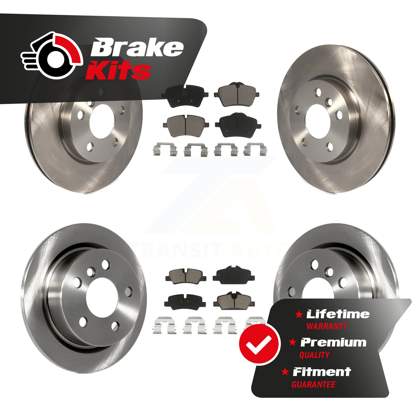 Front Rear Disc Brake Rotors Ceramic Pad Kit For 2015-2016 Mini Cooper ...