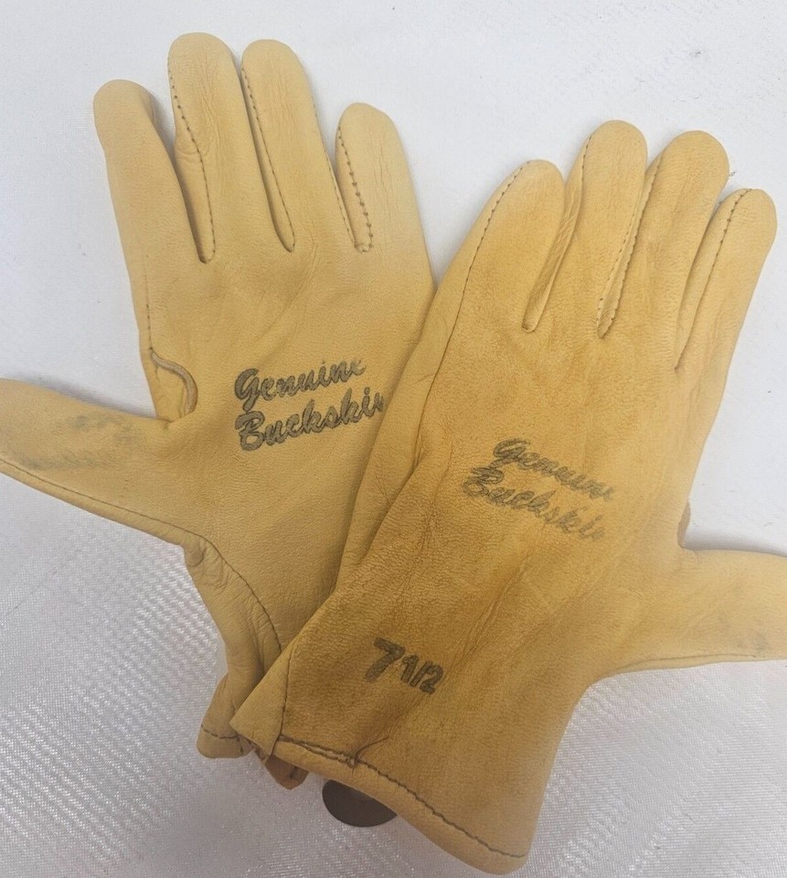 NEW - BUCKSKIN LEATHER GLOVES - Yellowstone Brand Washable - Driving ...