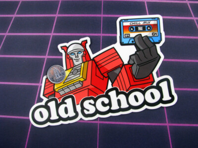 "Old School" Vinyl Sticker 80s Ghetto Blaster Auto Bot Skateboard Decal ...