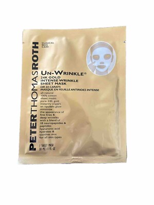 1- Peter Thomas Roth Sheet Mask Un-Wrinkle 24K Gold Intense Wrinkle ...