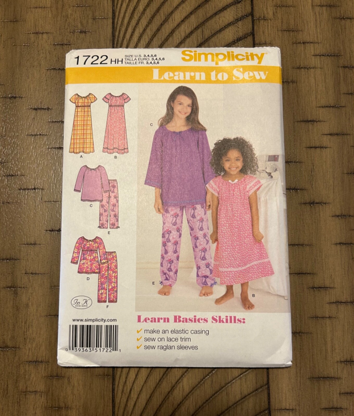 Simplicity Pattern # 1722 Learn To Sew Toddlers/Girls PJ’s & Nightgowns ...