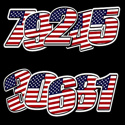 RACING NUMBER VINYL USA UNITED STATES FLAG STICKER MOTOCROSS MOTO GP ...