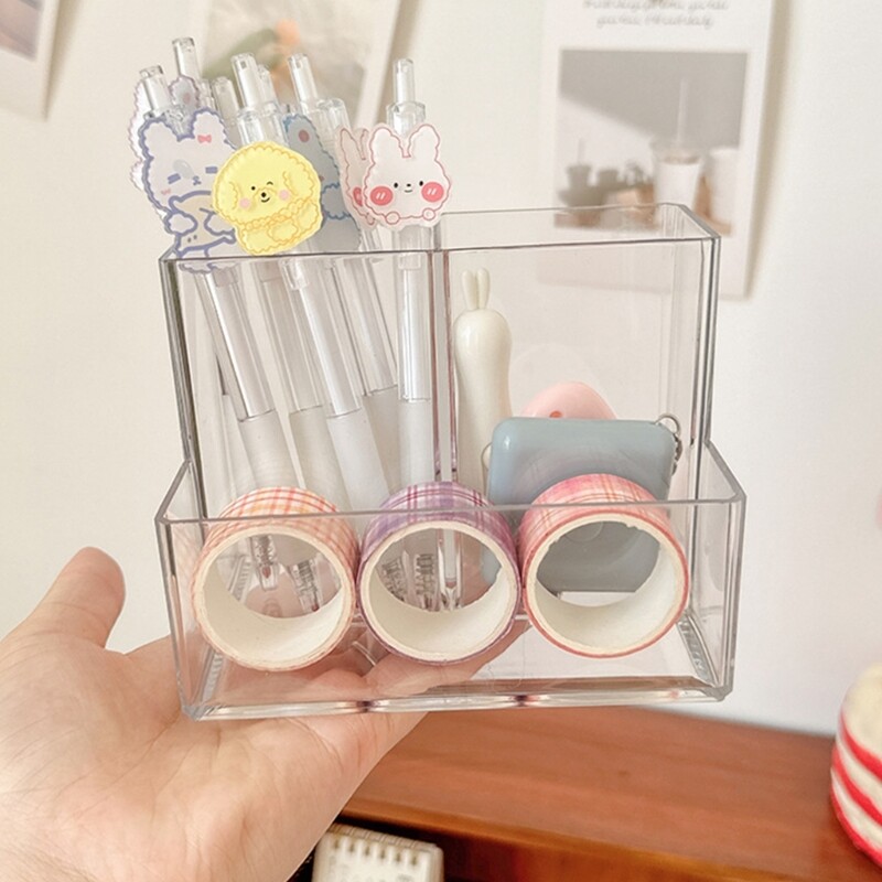 High-Quality Acrylic Stationery Organizer Transparent Offce Learning ...