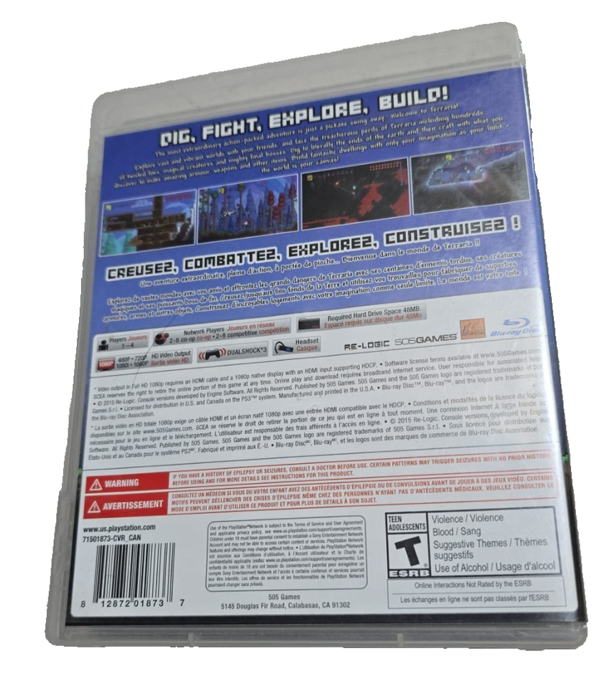 Terraria, PlayStation 3 PS3 Video Game Disc, COMPLETE WITH MANUAL FAST ...