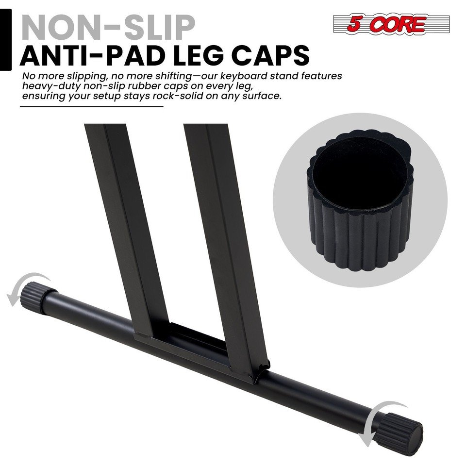 5Core Keyboard Stand Adjustable One Hand Trigger Quick Release Foldable ...