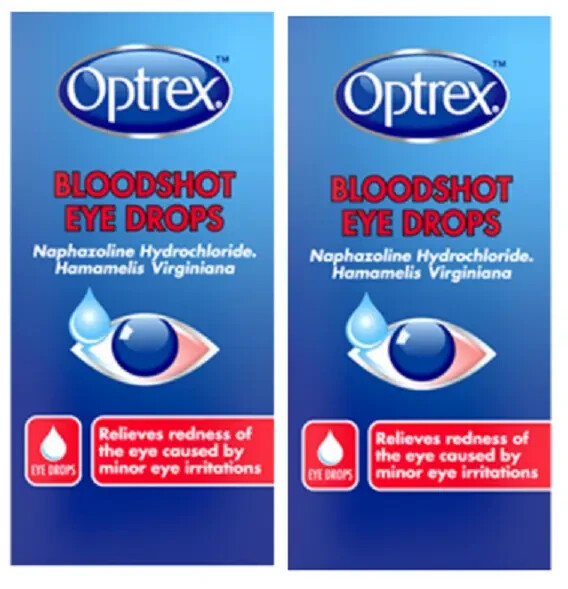 2 x 10ml Optrex Bloodshot Eye drops - REDNESS IRRITATION RELIEF ...
