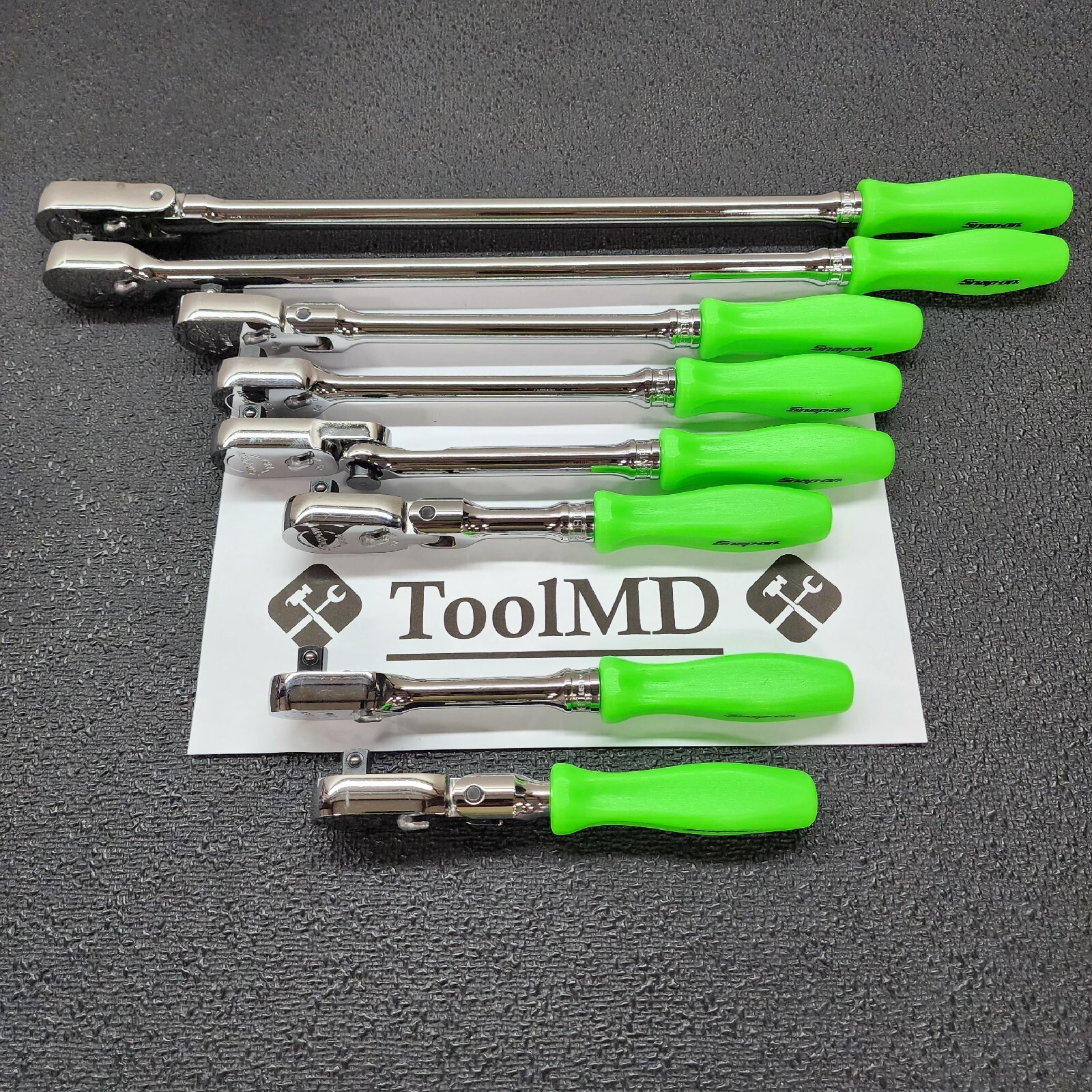 Snap-on Tools NEW 8pc GREEN Hard Handle 3/8" Drive Fixed/Flex-Head ...