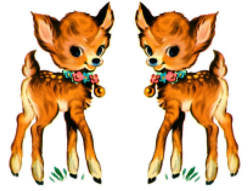 Vintage Image Shabby Nursery Baby Deer Transfer Waterslide Decals AN733 ...
