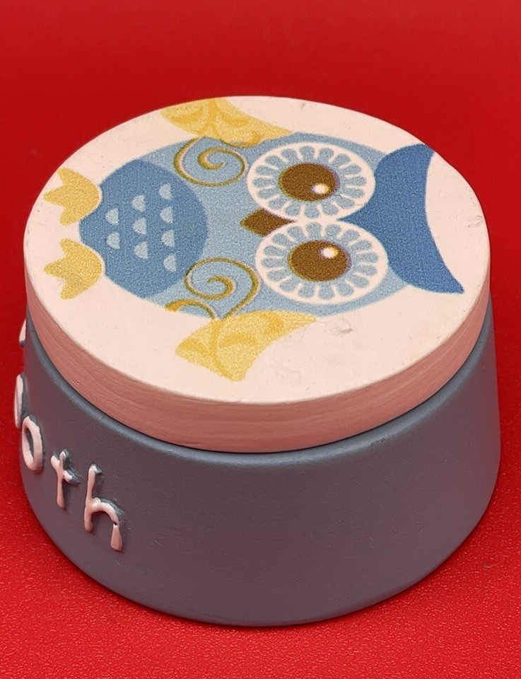 Vintage Tooth Fairy For First Tooth Blue Jar With Owl | eBay