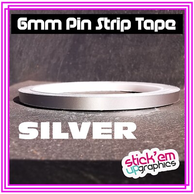 SILVER Car Pin Stripe Coach Line Tape Styling Stripe 6mm x 10meter ...