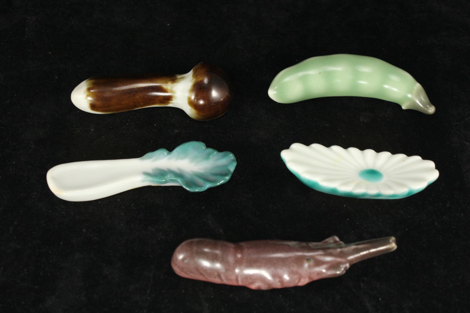 Set of 5 Figural Food Ceramic Knife Rests from Neiman Marcus ...