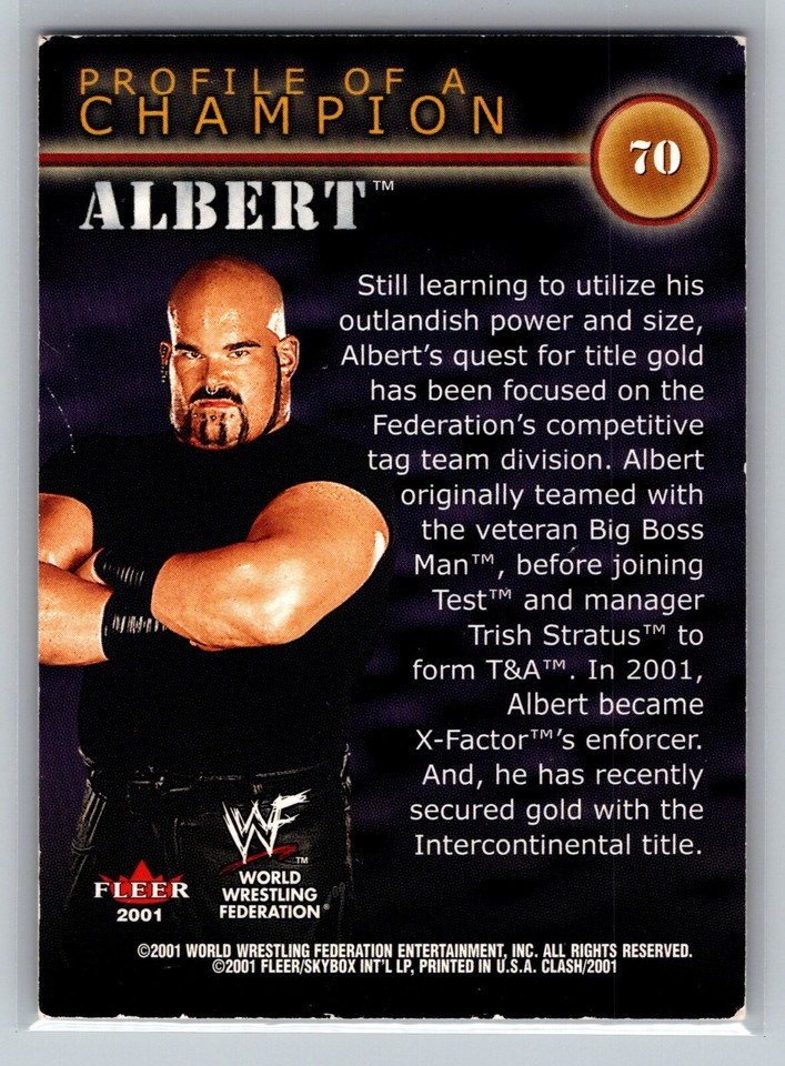2001 Fleer Albert #70 WWF Wrestling | eBay