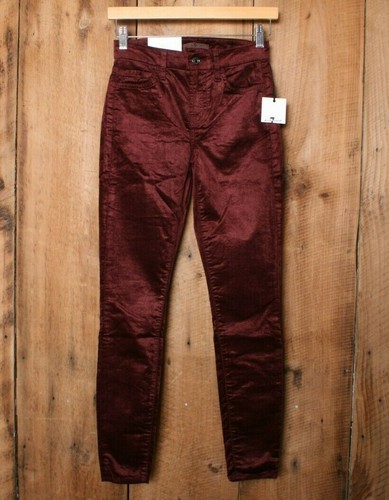 7 FOR ALL MANKIND 'The Ankle Skinny' Merlot Red Velvet Jeans Sz. 24 | eBay