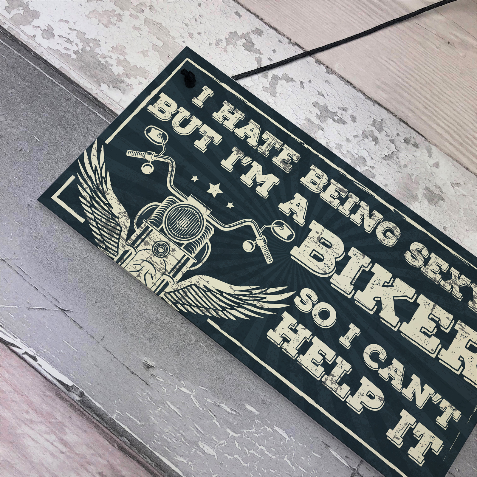 Motorbike Biker Hanging Plaque Man Cave Garage Sign Gift For Men Dad ...