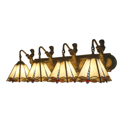 Handcrafted Tiffany Vanity Lighting Dragonfly Stanied Glass Wall Mount ...