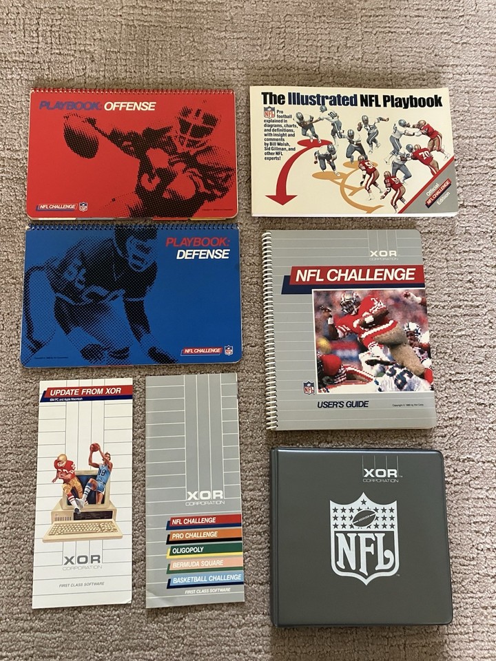 VINTAGE NFL CHALLENGE XOR FOOTBALL COMPUTER PC GAME 1980'S FLOPPY DISCS ...