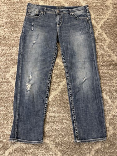 Silver Sam Boyfriend Jeans Women's Size 32x28 Mid Rise Medium Wash ...