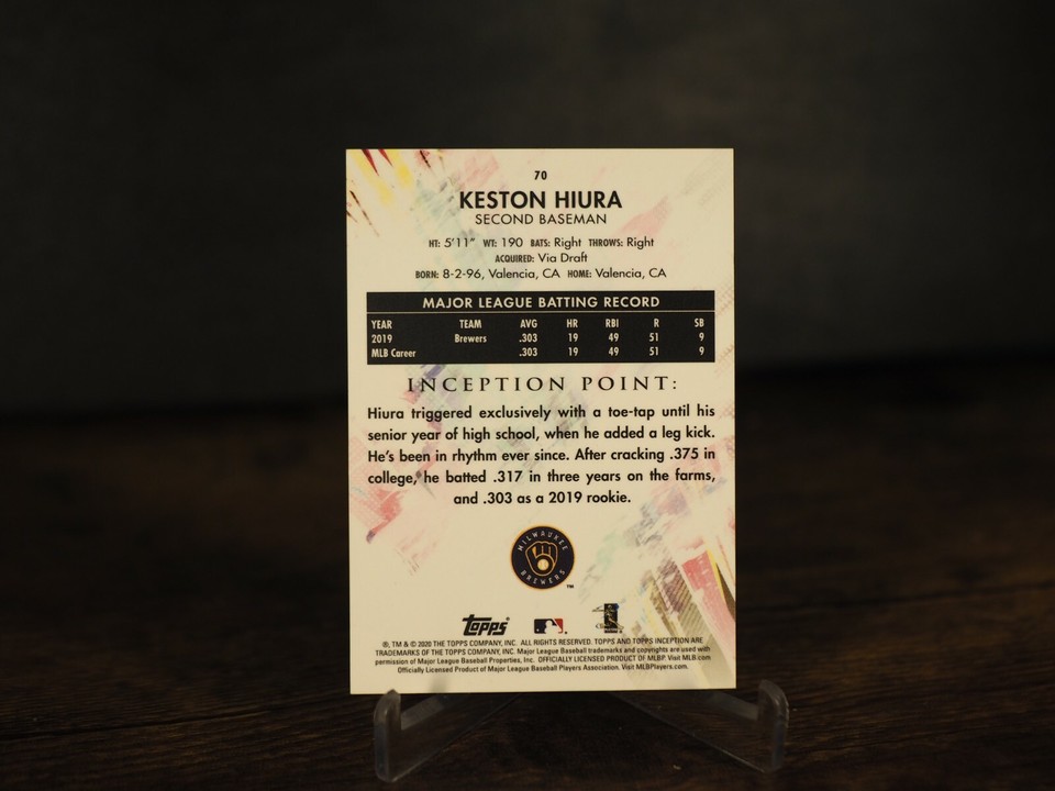 2020 Topps Inception #70 Keston Hiura - Milwaukee Brewers | eBay