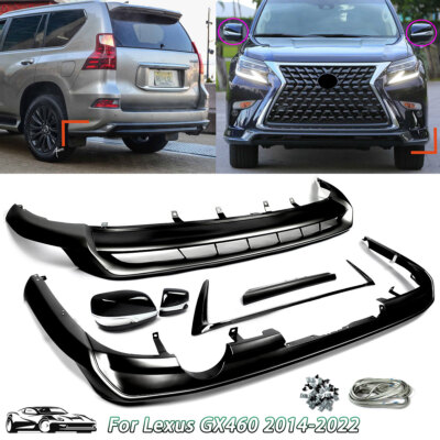 Gloss Black Mirror Cover For Lexus GX460 2014-22 Front Rear & Lower Lip ...