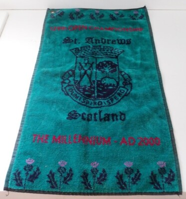 ST ANDREWS GOLF TOWEL - 129TH OPEN BY CHRIS HATTON FOR PERTH SCOTLAND ...