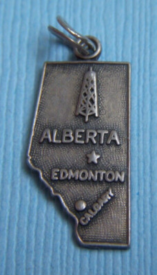 Vintage Alberta Canada map sterling charm | eBay