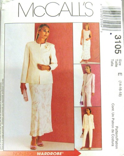 NEW MCCALL PATTERN 3105 NON STOP WARDROBE JACKET TOP PANTS BIAS SKIRT ...