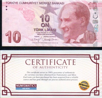 Turkey 10 Lira 2009 CIRCULATED Uncertified USA seller COA | eBay