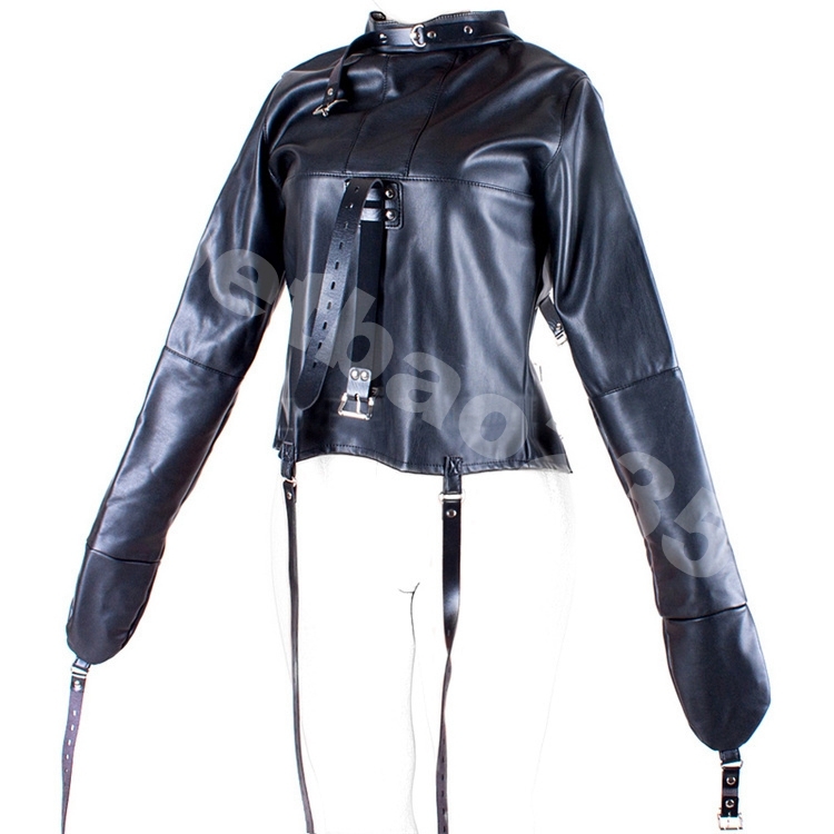 Black Asylum Straight Jacket Costume S/M L/XL BODY HARNESS Restraint ...