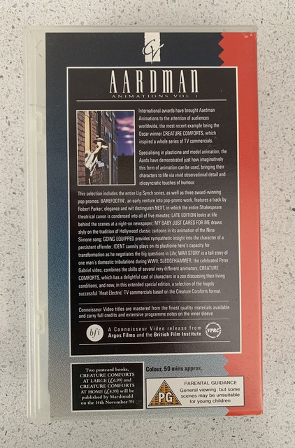 Aardman Animations - Vol. 1 - Creature Comforts (VHS, 1991) for sale ...