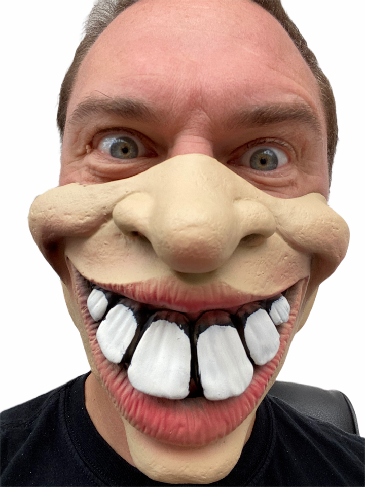 Big Teeth Mask Funny Half Face Buck Teeth Clown Halloween Accessory ...
