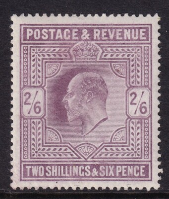GB EDVII SG262 SPEC M49(3), 2s 6d slate-purple (CHALKY), Mounted MINT ...