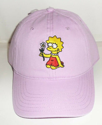 NWT THE SIMPSONS Lisa Simpson "Daisy" PINK BASEBALL HAT -- ADJUSTABLE ...