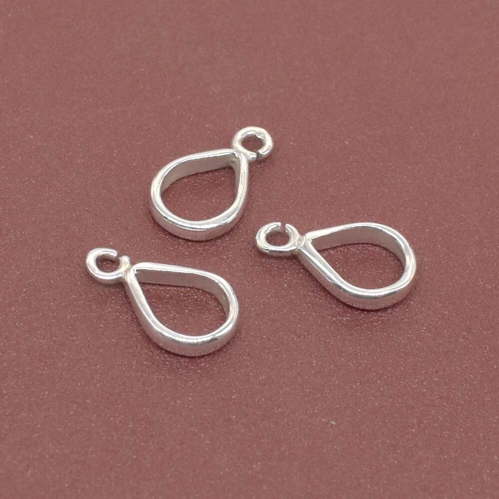 3 Pcs 925 Sterling Silver Pendant Bail Loop Open Jump Ring 15mm Long ...