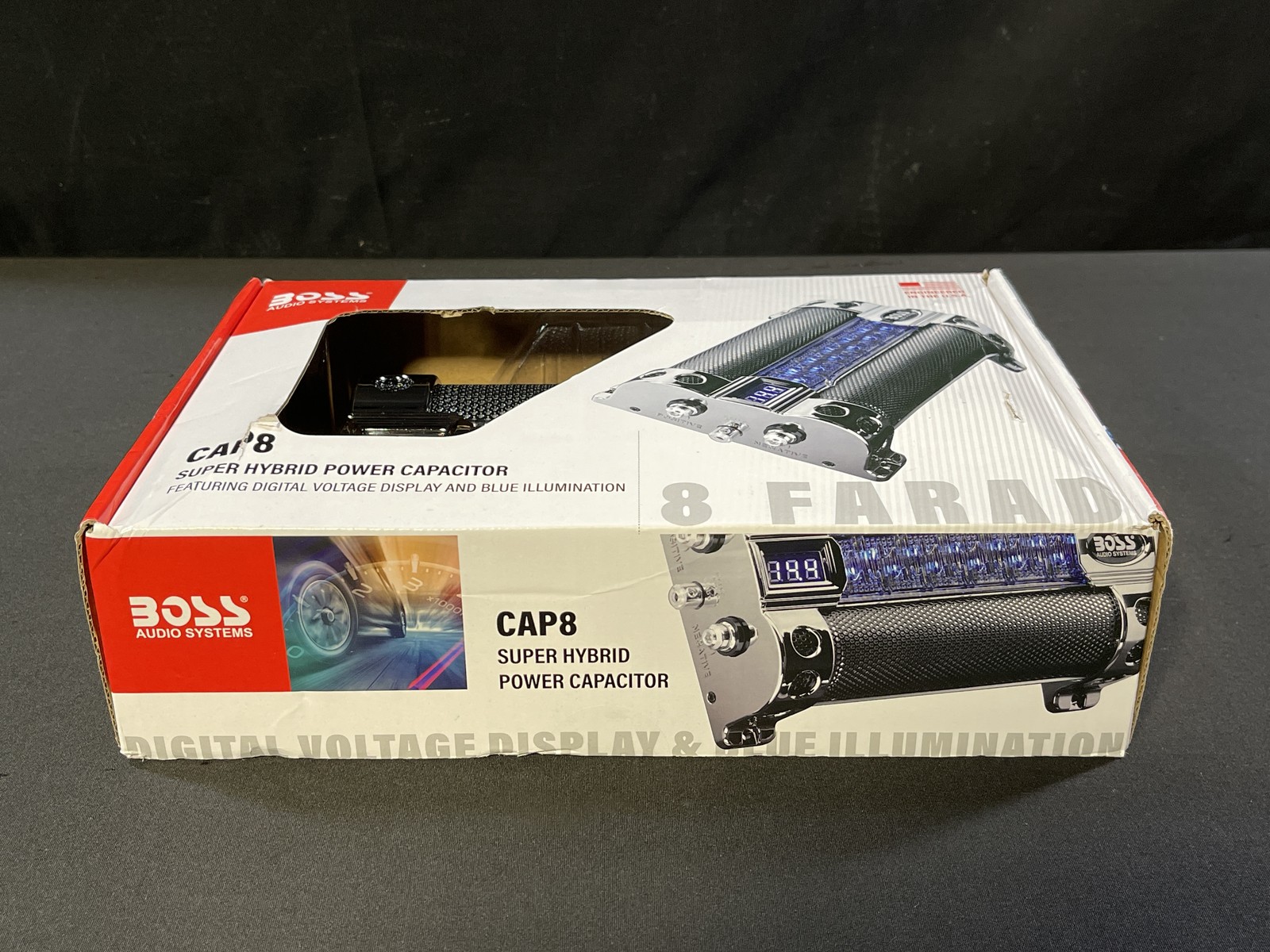 Boss CAP8 8 Farad LED Digital Hybrid Voltage Display Car Capacitor for ...