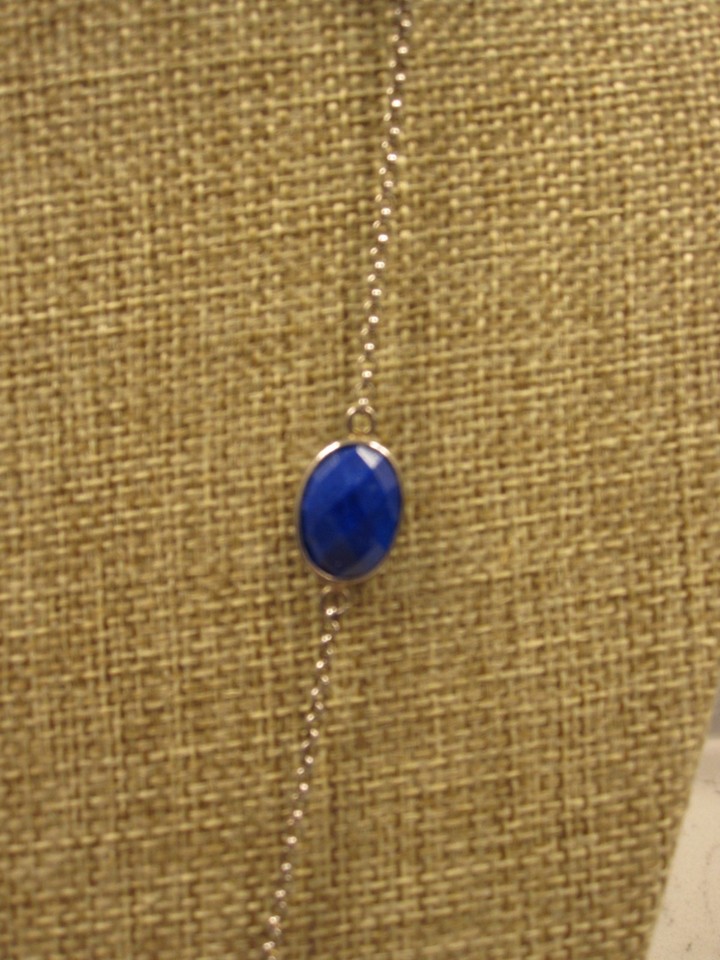 JAY KING Mine Finds SS Adjustable Blue Lapis Chain Station Necklace 30 ...