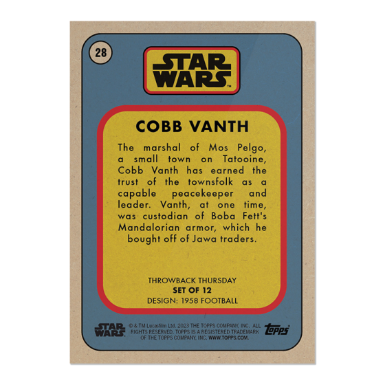 Topps TBT 10 STAR WARS 1958 FB COBB VANTH BOOK OF BOBA FETT IN HAND | eBay