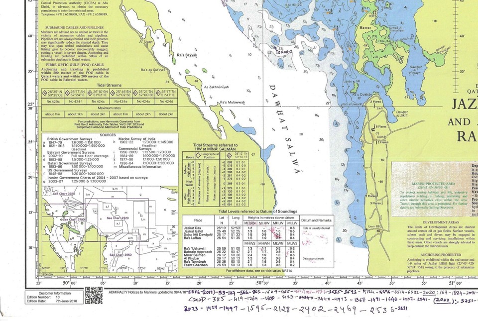 Ammiragliato 2886 Jazireh Ye Lavan E Das A Ra's Tannurah il Grafico ...