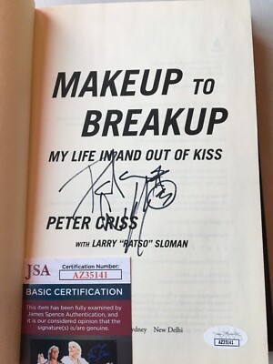 Peter Criss Makeup to Breakup Signed Book JSA COA RARE ! No Kiss CD ...