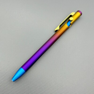 Tactile Turn - Titanium Slim Bolt Action Standard Size Pen Fade w ...