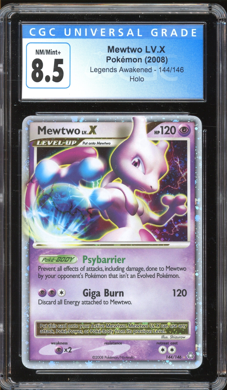 Pokemon Mewtwo Lv.X Legends Awakened Ultra Rare #144 CGC 8.5 | eBay