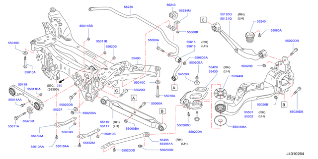 55240-4ce0a Nissan Bumper Assy-bound Rear Suspension 552404CE0A Genuine ...