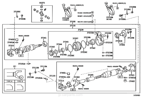 TOYOTA OEM Genuine Flange Sub-Assy, Universal Joint 37304-36030 | eBay