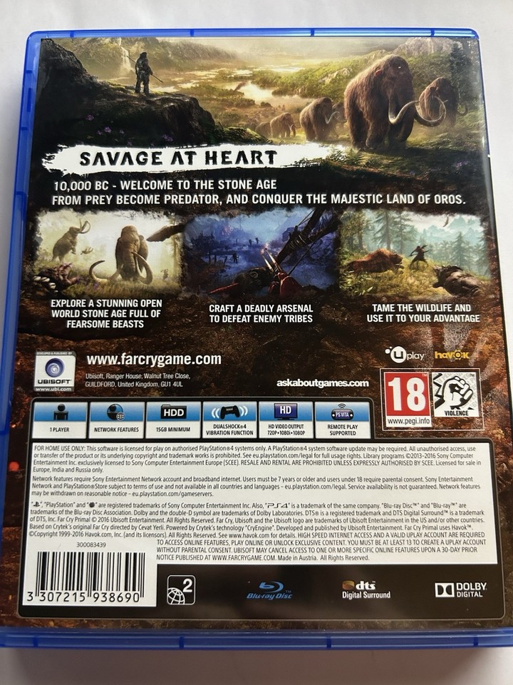 Far Cry Primal Sony PlayStation 4 PS4 Game w/ Manual 2016 | eBay UK
